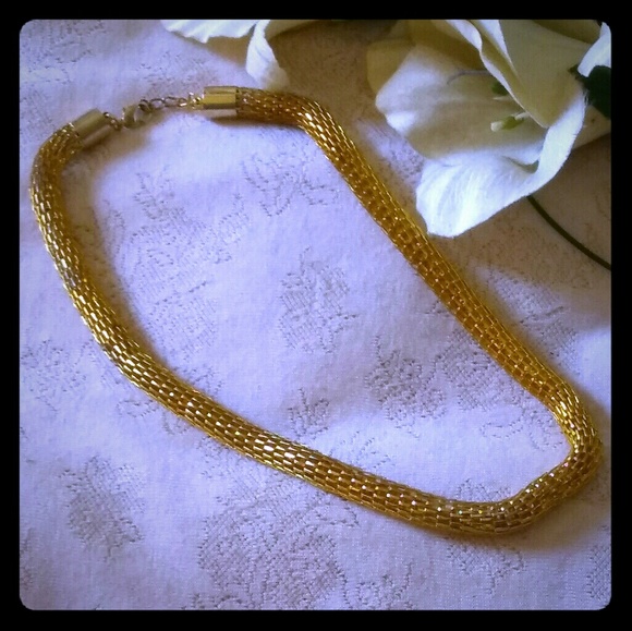 Vintage | Jewelry | Vintage Wide Hollow Tubular Mesh Choker | Poshmark